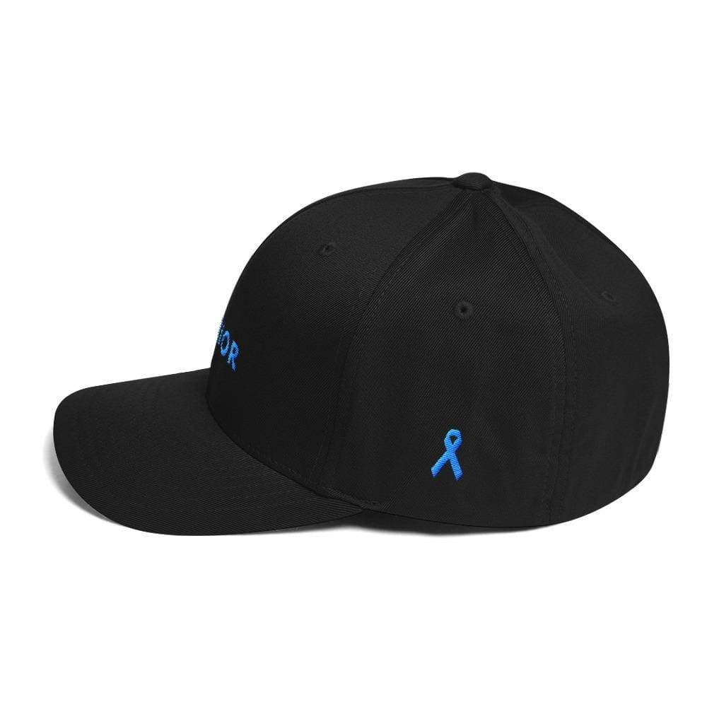 Prostate Cancer Awareness Hat with Warrior & Light Blue Ribbon on the ...